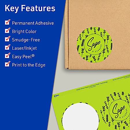Avery Print To The Edge Labels With Sure Feed Technology And Easy Peel ...