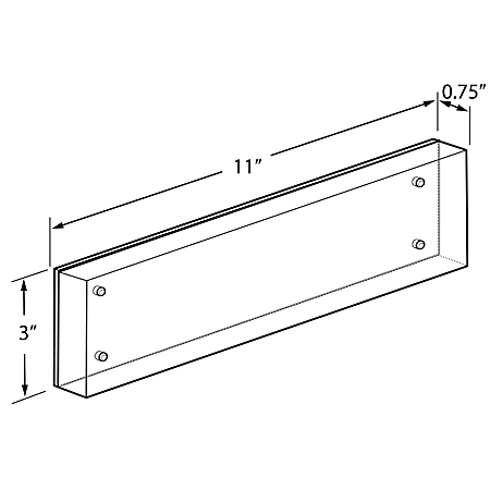 Azar Displays Acrylic Block Frames With Metal Back Plates 3 x 11 Black ...