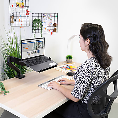 Mount It Height Adjustable Laptop Desk Mount Black MI6352LT - Office Depot
