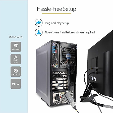 StarTech.com DVI to DisplayPort Adapter with USB Power DVI D to DP ...