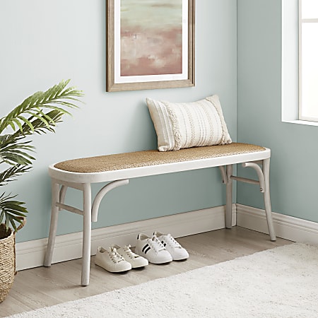 Linon Corie Bentwood Bench BrownWhite - Office Depot