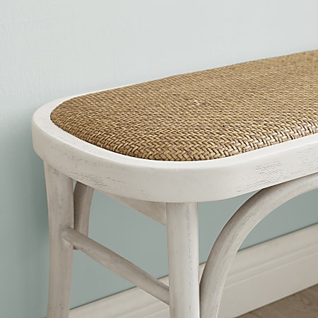 Linon Corie Bentwood Bench BrownWhite - Office Depot