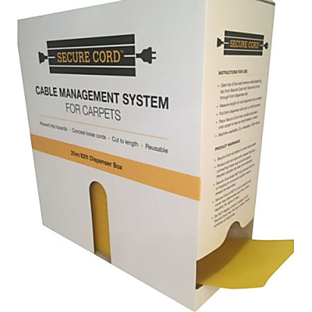 SecureCord Cable Management for Carpets Yellow Nylon - Office Depot