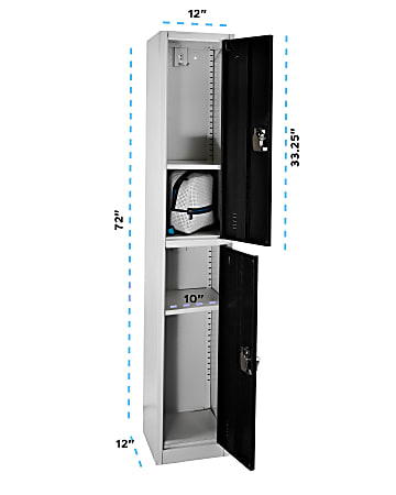 Alpine 2 Tier Steel Lockers 72 H x 12 W x 12 D Black Set Of 4 Lockers ...