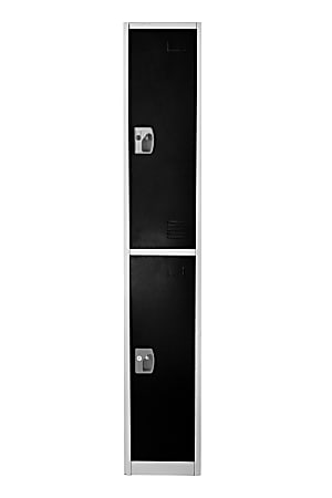 Alpine 2 Tier Steel Lockers 72 H x 12 W x 12 D Black Set Of 4 Lockers ...
