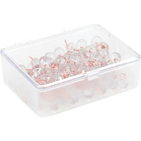 U Brands Sphere Push Pins Clear with Rose Gold Prong 100 Count 3089U06 ...