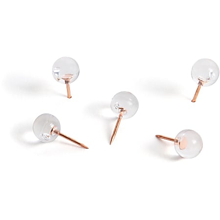 U Brands Sphere Push Pins Clear with Rose Gold Prong 100 Count 3089U06 ...