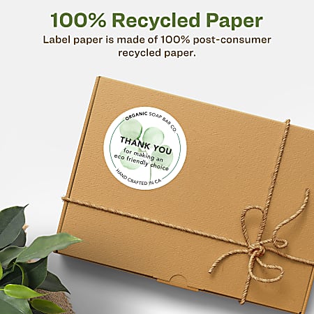 Avery Recycled Paper Labels 94501 EWMP10 Round 2 diameter White Pack Of ...