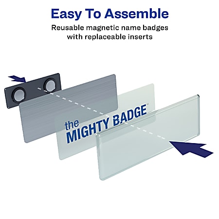 Avery The Mighty Badge Inserts For Inkjet Printers 1 x 3 Clear Pack Of ...