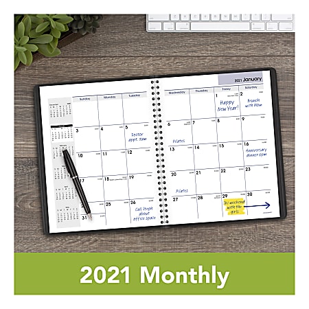 AT A GLANCE DayMinder Monthly Planner 7 x 8 34 Black January to ...
