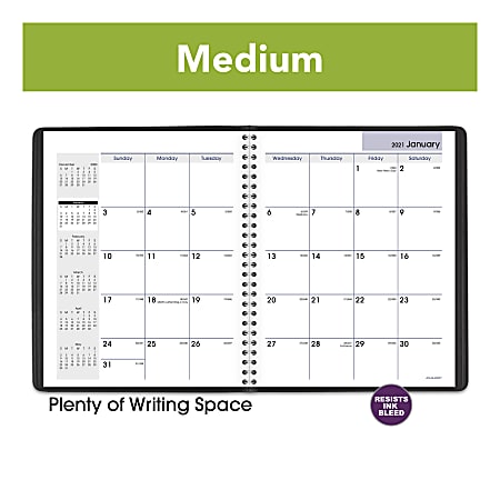 AT A GLANCE DayMinder Monthly Planner 7 x 8 34 Black January to ...