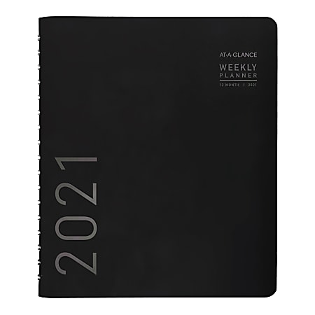 AT A GLANCE WeeklyMonthly Planner Contemporary 7 x 8 34 Black January ...