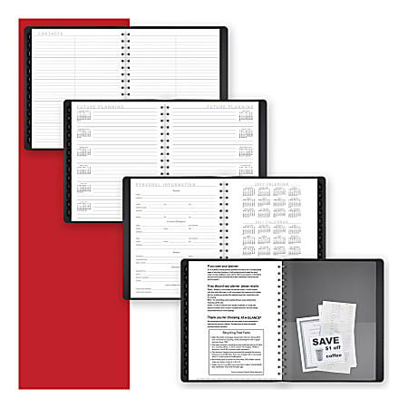 AT A GLANCE WeeklyMonthly Planner Contemporary 7 x 8 34 Black January ...