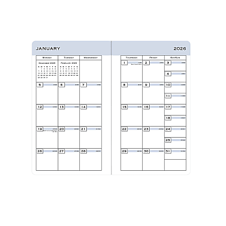 2026 Blue Sky WeeklyMonthly Pocket Planner 3 58 x 6 Navy January To ...