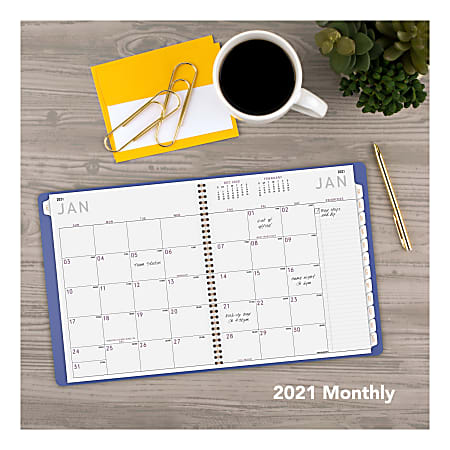AT A GLANCE Contemporary Monthly Planner 9 x 11 Periwinkle January To ...