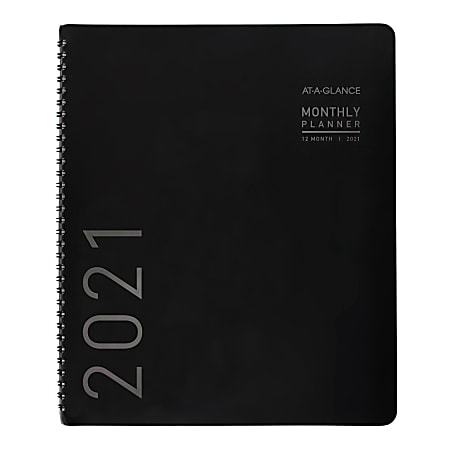 AT A GLANCE Contemporary Monthly Planner 9 x 11 Black January To ...