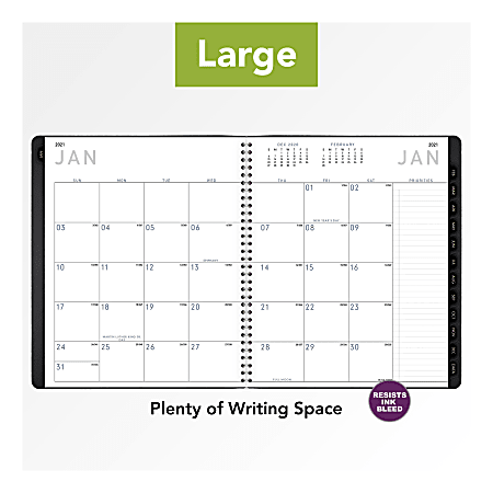 AT A GLANCE Contemporary Monthly Planner 9 x 11 Black January To ...