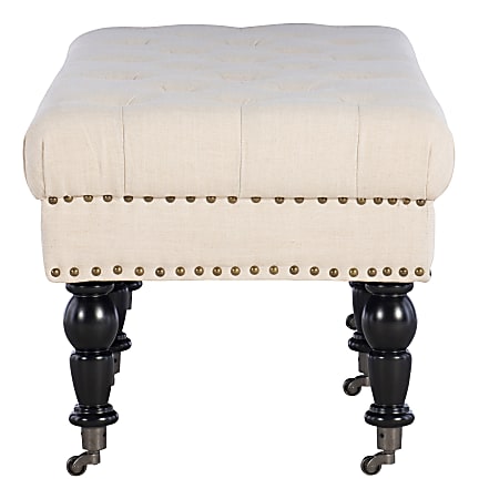 Linon Home Décor Products Liza 50"W Bench, Natural/Dark Espresso