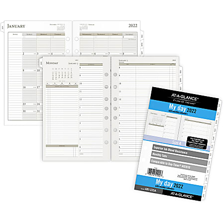 AT A GLANCE DailyMonthly Planner Calendar Refill Desk Size 5 12 x 8 12 ...