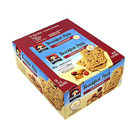 Quaker Breakfast Flats Breakfast Bars Cranberry Almond 1.41 oz 9 Count ...