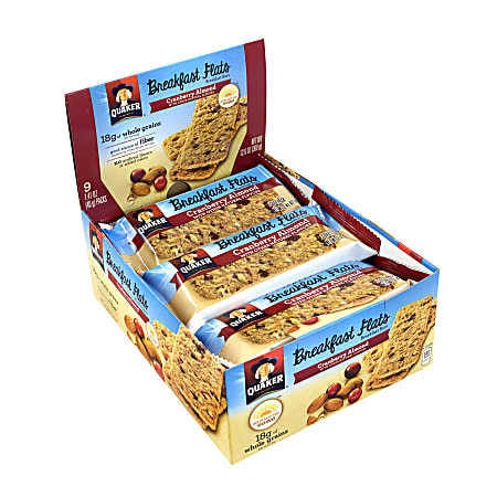 Quaker Breakfast Flats Breakfast Bars Cranberry Almond 1.41 oz 9 Count ...