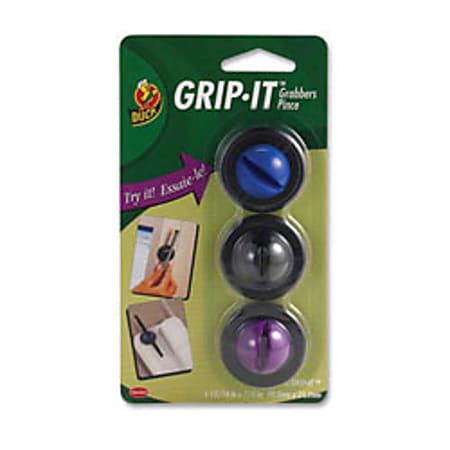 Duck Brand Adhesive Grip It Grabbers 1 1516 x 78 Black Pack Of 3 ...