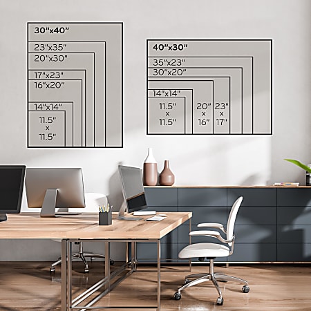 U Brands Linen Bulletin Board 40 X 30 White D cor Frame 2917U00 01 ...