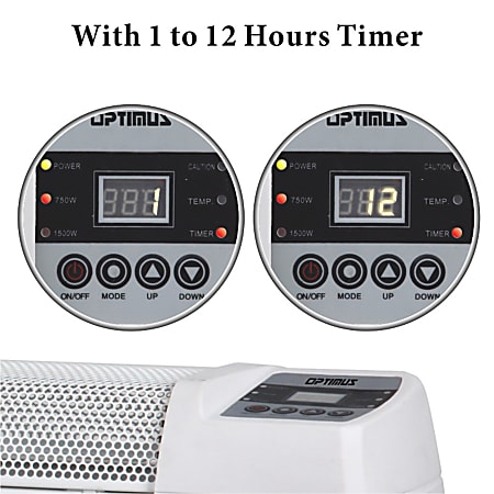 Optimus 30 Baseboard Convection Heater With Thermostat 9 x 30 - Office ...