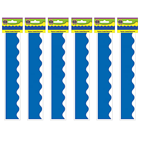 Teacher Created Resources Scalloped Border Trim Packs 35 Blue Set Of 6 ...
