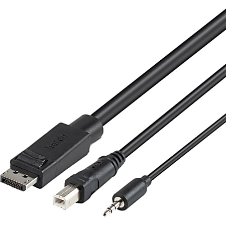 Belkin TAA DPUSBAud SKVM CBL DP MM USB AB 6 ft Black - Office Depot