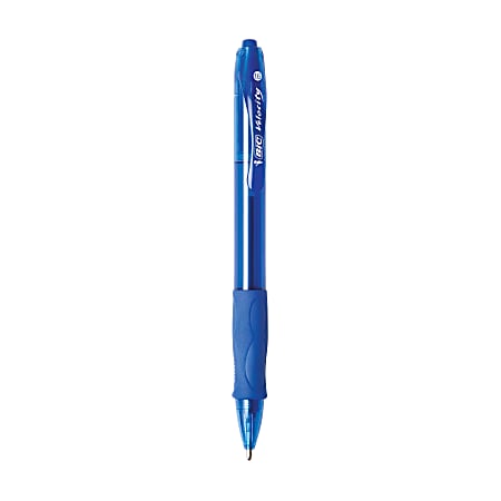 BIC Glide Bold Ballpoint Pens Bold Point 1.6 mm Translucent Barrel Blue ...