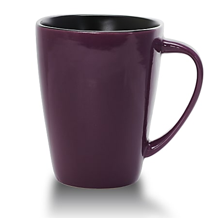 Elama 14 Oz. Stoneware Mugs Mulberry Purple Set Of 6 Mugs - Office Depot