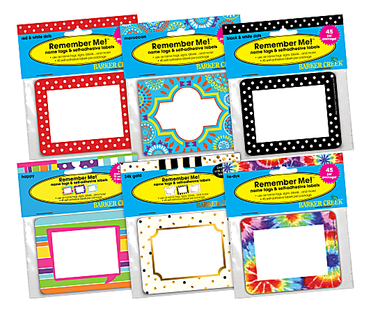 Barker Creek Curated Collection Name Tags 3 12 x 2 34 Set Of 270 Name ...