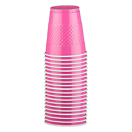 JAM PAPER Plastic Party Cups 12 oz Fuchsia Pink 20 GlassesPack - Office ...