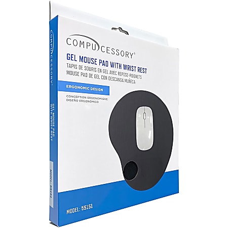 Compucessory Gel Mouse Pad 9 x 10 x 1 Black CCS55151 - Office Depot