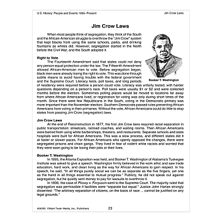 Mark Twain Media U.S. History People And Events 1865 Present Grades 6 ...