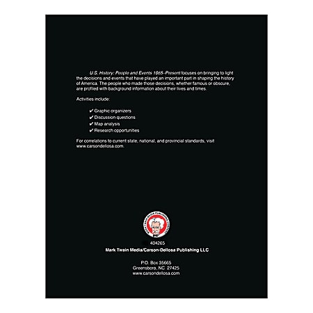 Mark Twain Media U.S. History People And Events 1865 Present Grades 6 ...