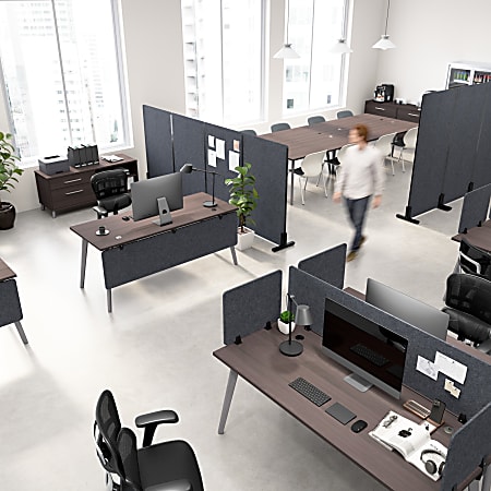 WorkPro Motiva Desktop Privacy Screen 18 H x 22 W x 2 D Cool Charcoal ...