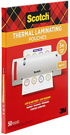Scotch Thermal Laminating Pouches 8 1516 x 11 716 Matte Clear 50 ...
