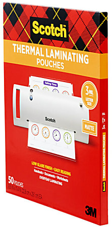 Scotch Thermal Laminating Pouches 8 1516 x 11 716 Matte Clear 50 ...