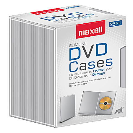 Maxell DVD Video Cases Slim Clear Pack Of 25 - Office Depot