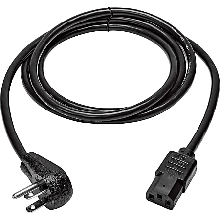 Eaton Tripp Lite Series Desktop Computer AC Power Cord Right Angle NEMA 5 15P to C13 10A 125V 18 ...