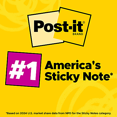 Post it Super Sticky Notes 3 in x 3in 18 Pads 90 SheetsPad 2x the ...