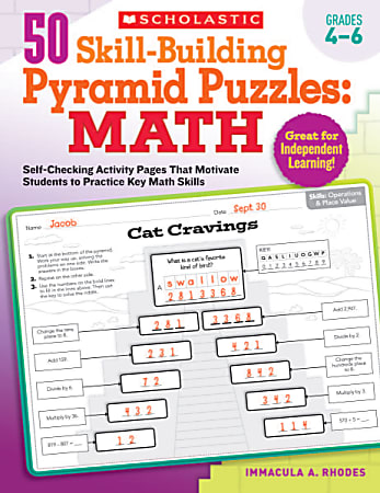 Scholastic 50 Skill Building Pyramid Puzzles Math For Grades 4 6 ...