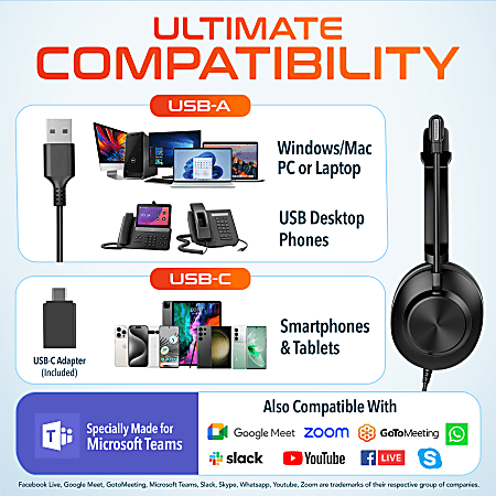 Delton 30Y Wired Computer Headset Black - Office Depot