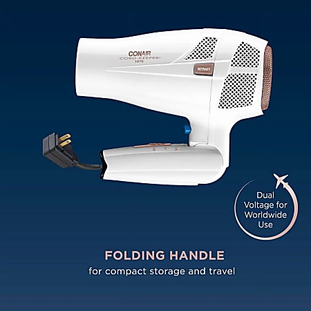 Conair Double Ceramic 2 Speed 1875 Watt Compact Hair Dryer 9 18 x 7 14 ...