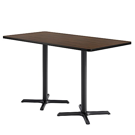 KFI Studios Proof Rectangle Conference Table With Pedestal X Base 41 H x 36 W x 72 D WalnutBlack ...