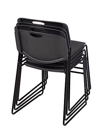 Regency Zeng Polyurethane Armless Stacking Chairs Black Pack Of 4 ...