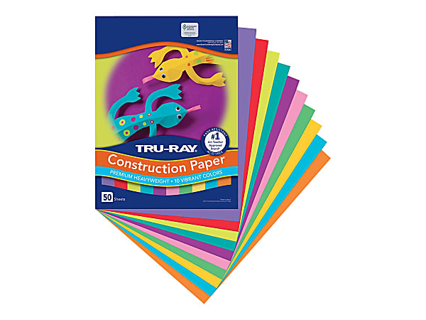 Tru Ray Construction Paper 50percent Recycled 9 x 12 Assorted Brights ...