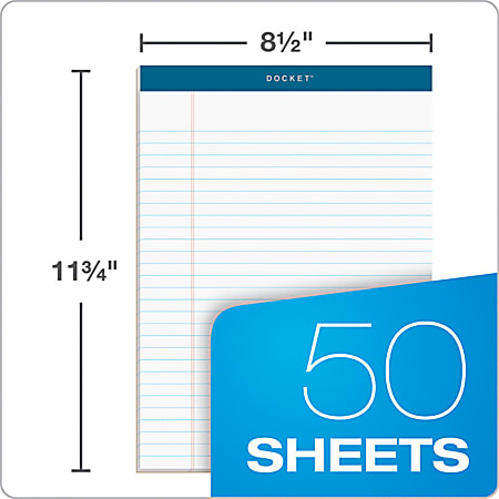 TOPS Docket Writing Pads 8 12 x 11 34 Legal Ruled 50 Sheets Per Pad ...